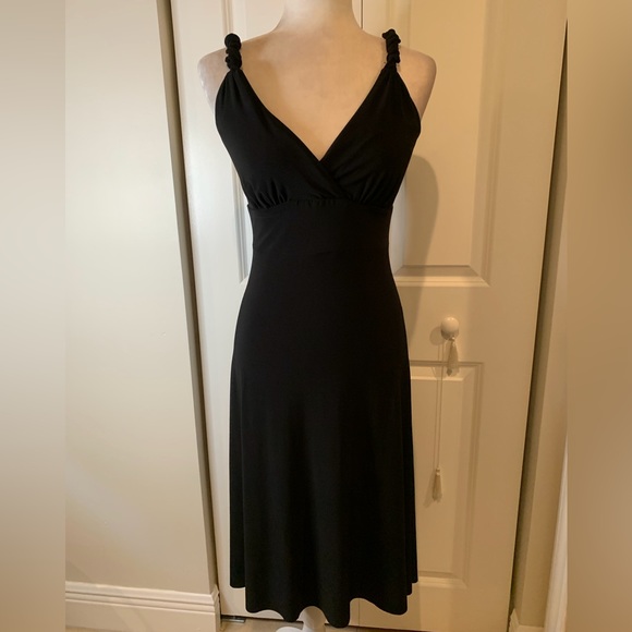 B. Smart | Dresses | B Smart Braided Straps Plunging Neckline Midi ...